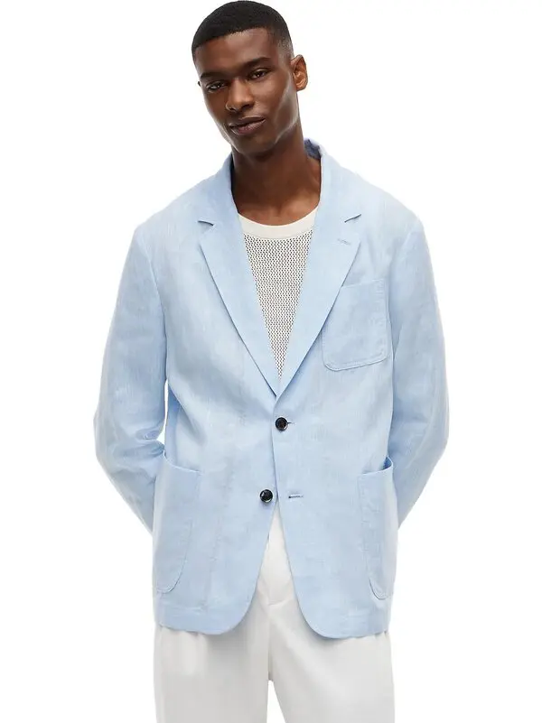 Tommy Hilfiger Linen Casual Blazer - Cloudy Blue