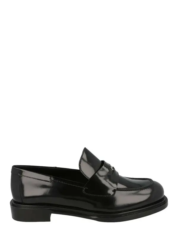 FERRAGAMO Patent Leather Penny Loafers - Black