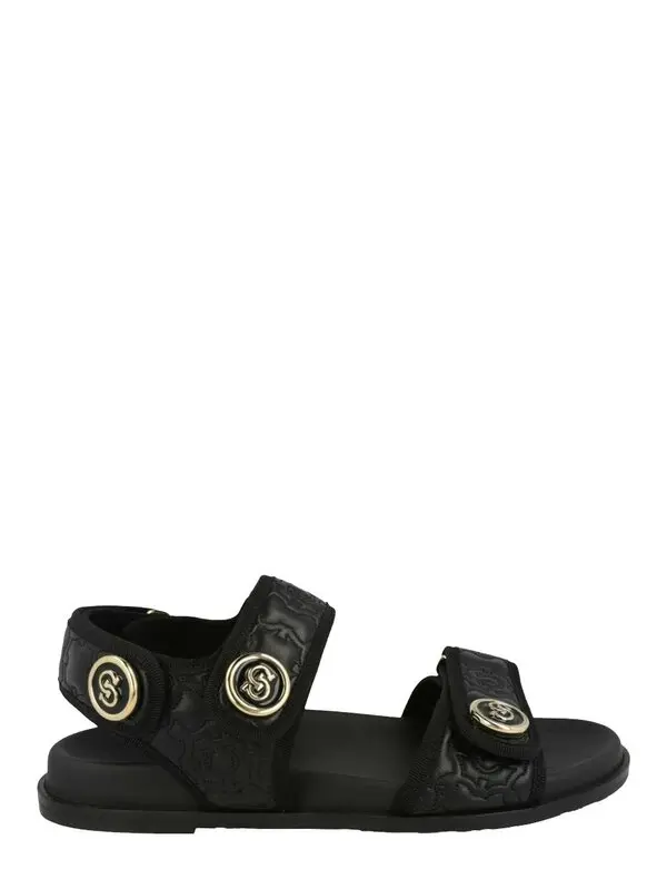FERRAGAMO Keita Gal Leather Sandal - Black