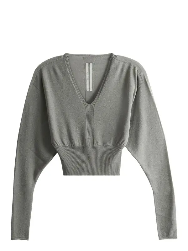 Rick Owens V-neck Cropped Knit Top - Brown