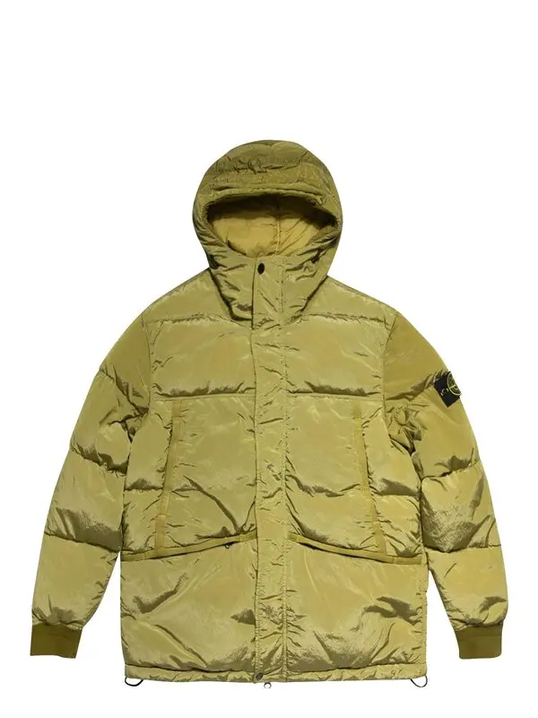 Stone Island Nylon Badge Logo Down Jacket - Tan