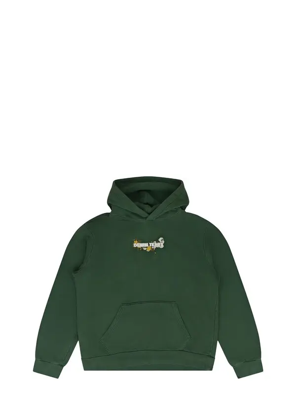 DENIM TEARS Embroidered Floral Logo Hoodie - Green
