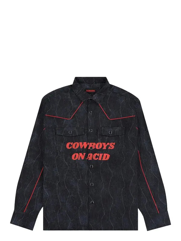 PLEASURES Acid Cowboy Denim Shirt - Black
