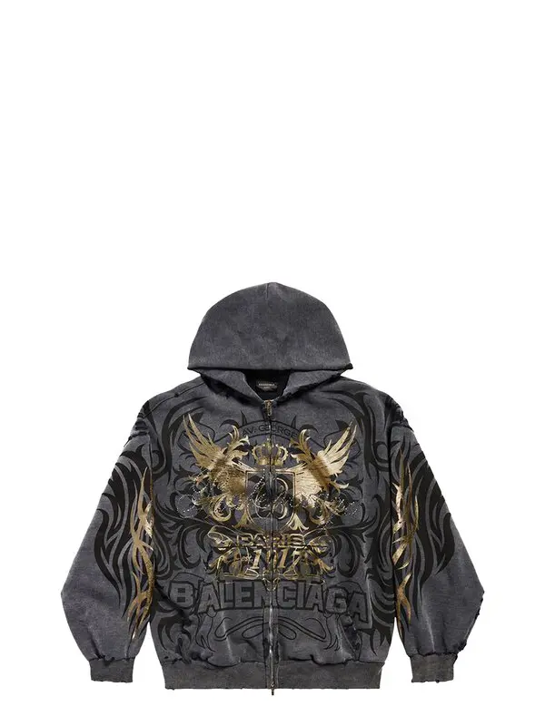 Balenciaga Zip-up Hoodie - Black