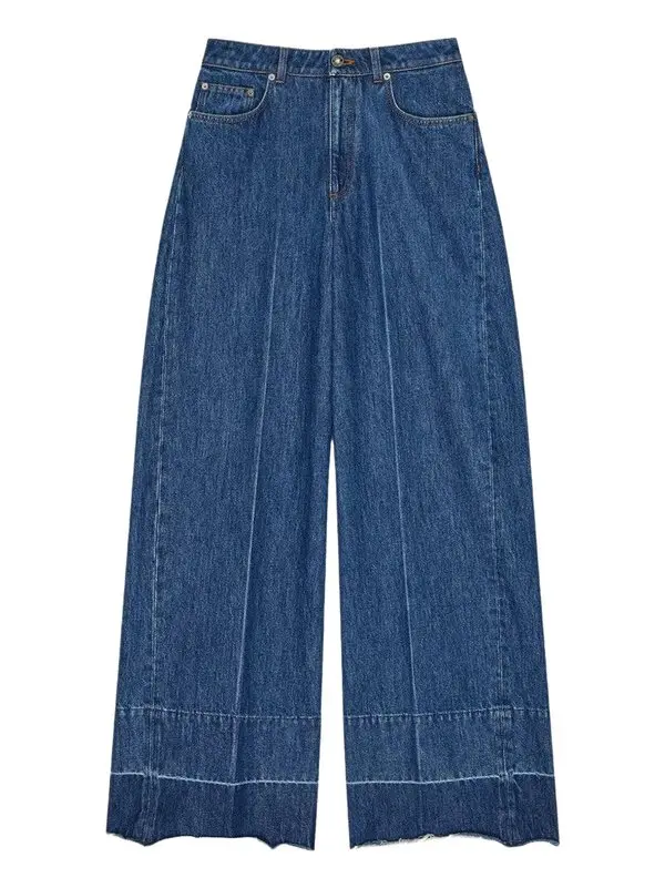 Givenchy Wide Leg Denim Trousers - Blue