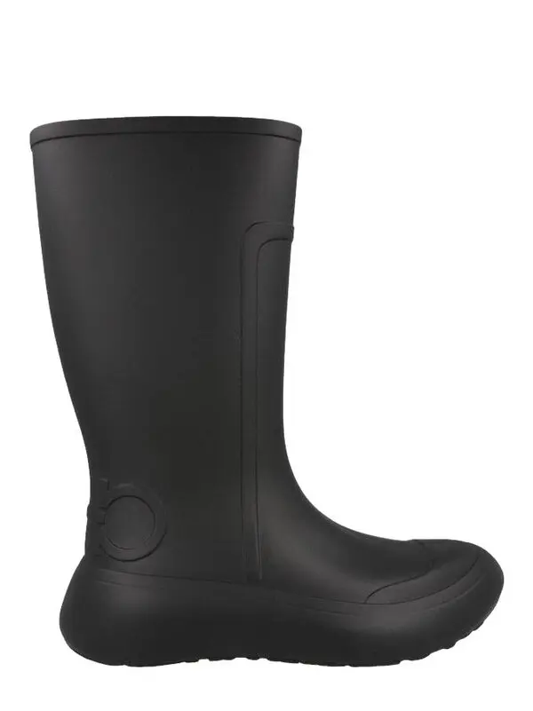 FERRAGAMO Gancini Logo Boots - Black