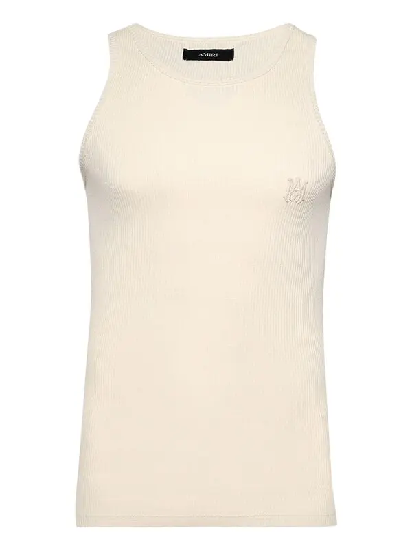 Amiri Ribbed Ma Tonal Tank - White