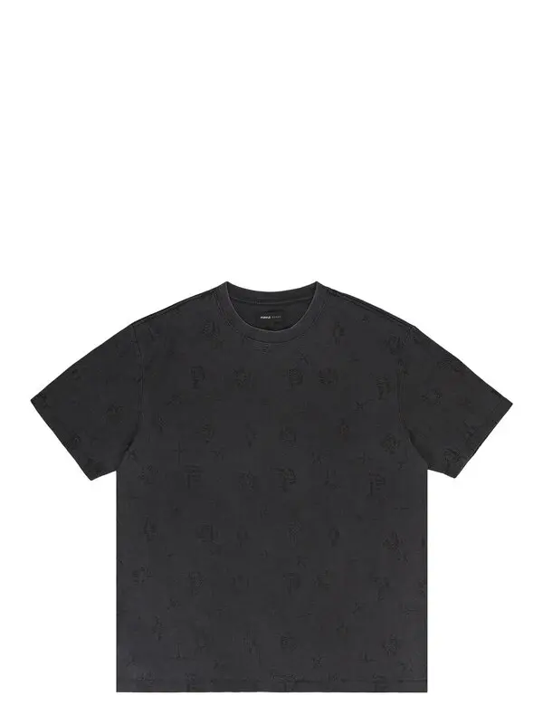 PURPLE BRAND Textured Jersey Short-sleeve Tee - Black
