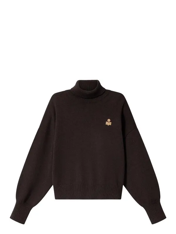 MARANT ETOILE Wool-blend Turtleneck Pullover - Chocolate