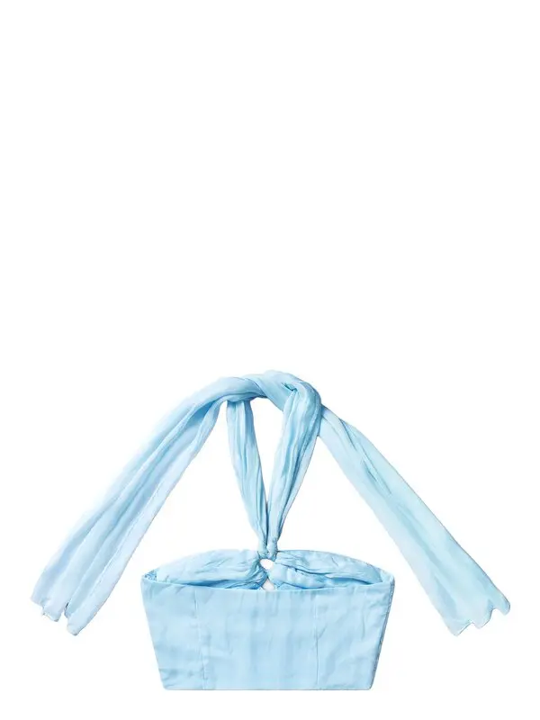 ESCALE Pastel Halter Crop Top - Blue