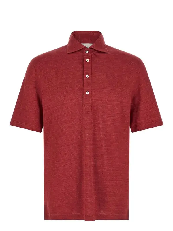 Brunello Cucinelli Polo Jersey Mélange - Red