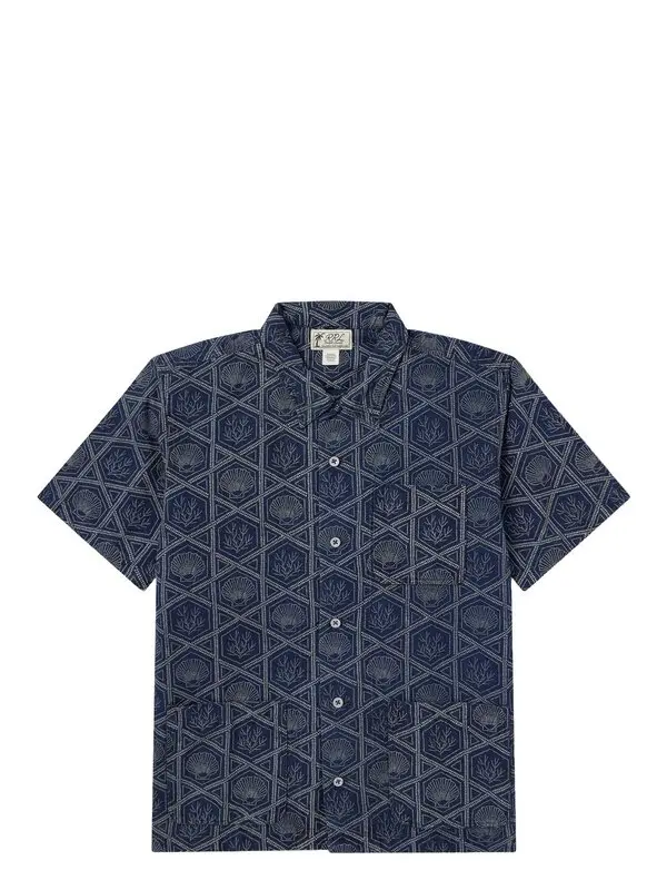 Ralph Lauren Printed Linen And Cotton-blend Shirt - Blue