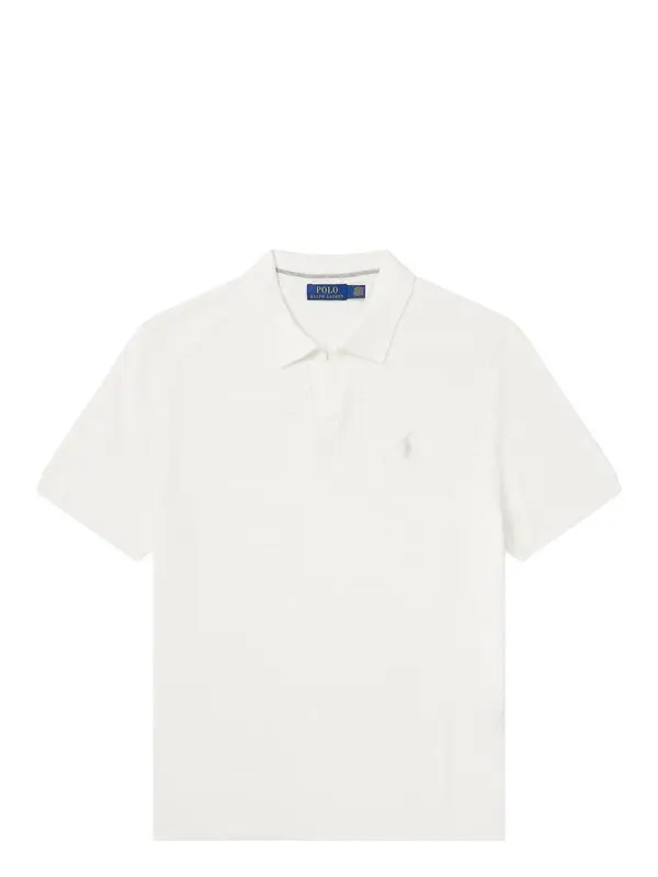 Polo Ralph Lauren Logo-embroidered Cotton And Linen-blend Polo Shirt - White