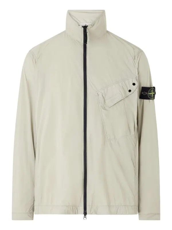 Stone Island Logo-appliquéd Garment-dyed Shell Jacket - Beige