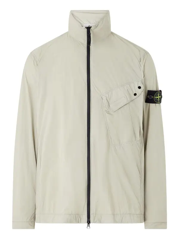 Stone Island Logo-appliquéd Garment-dyed Shell Jacket - Neutrals