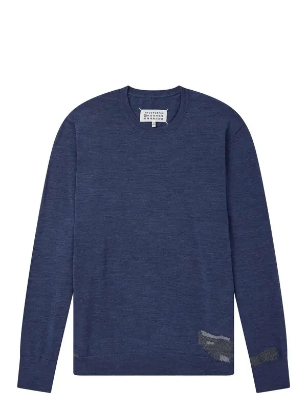 MAISON MARGIELA Wool-blend Mended Sweater - Blue