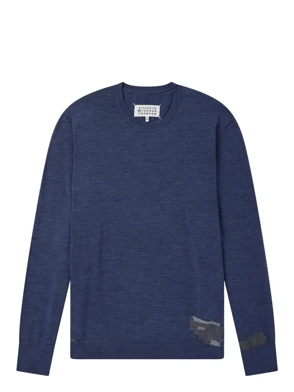 MAISON MARGIELA Wool-blend Mended Sweater - Blue