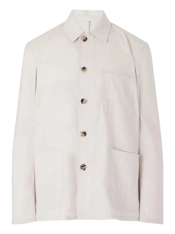 Paul Smith Linen And Wool-blend Overshirt - Neutrals