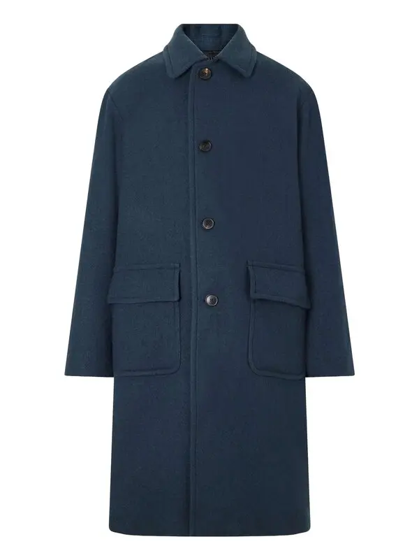 Dries Van Noten Oversized Wool Coat - Navy