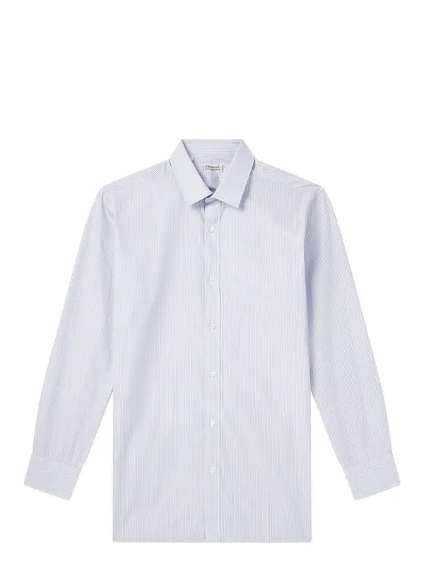 Charvet Striped Cotton-twill Shirt - Blue