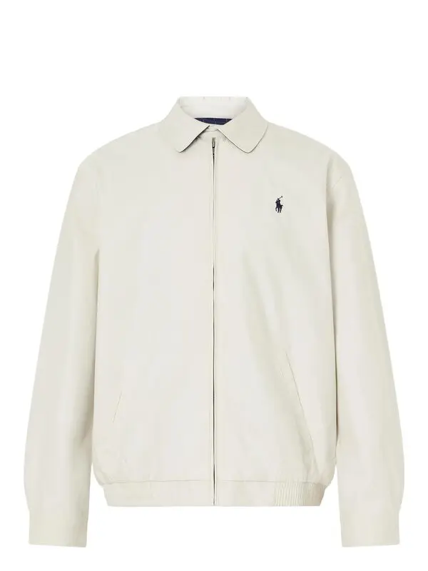 Polo Ralph Lauren Logo Embroidered Shell Jacket - Neutrals