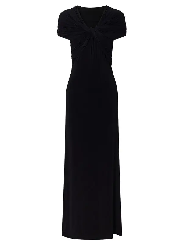 Tove Rama Gathered Jersey Maxi Dress - Black