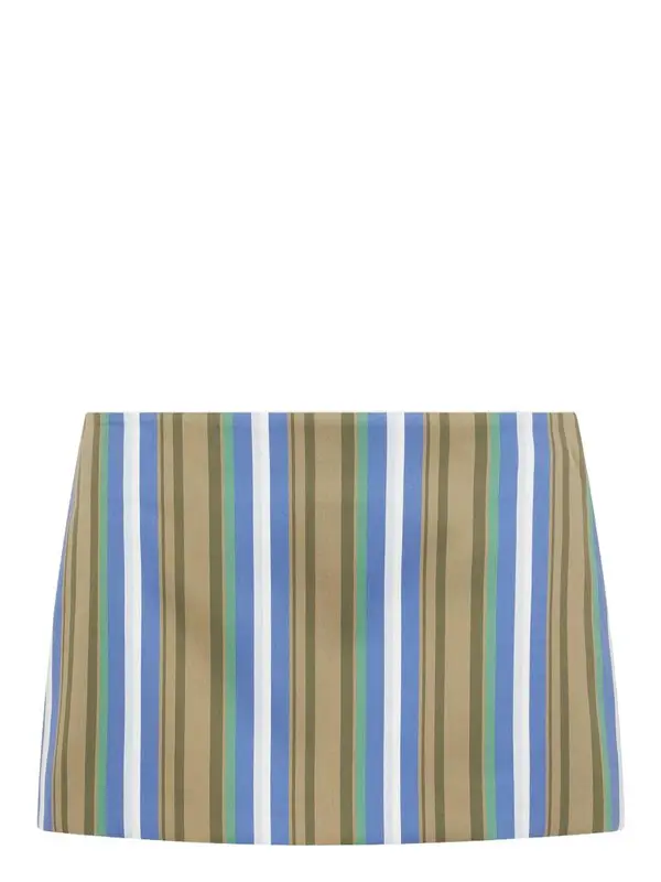 THE FRANKIE SHOP Hera Striped Cotton-poplin Mini Skirt - Blue