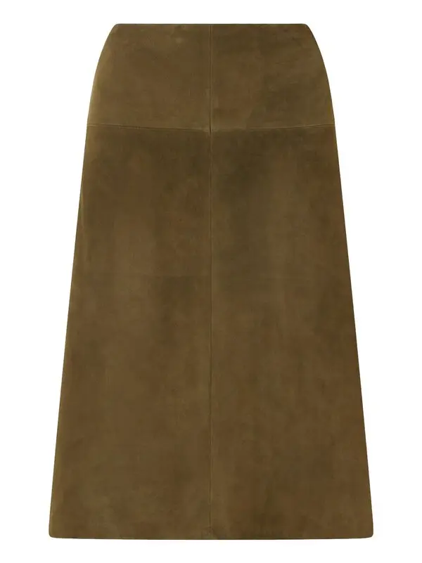 Proenza Schouler Irine' Suede Midi Skirt - Green