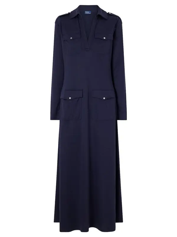 Polo Ralph Lauren Stretch-jersey Midi Dress - Blue