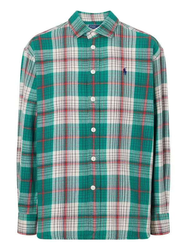 Polo Ralph Lauren Logo-embroidered Checked Cotton-twill Shirt - Green