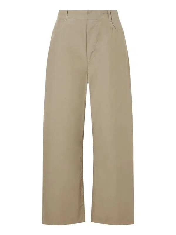 LESET Kyoto Cotton-poplin Wide-leg Pants - Green