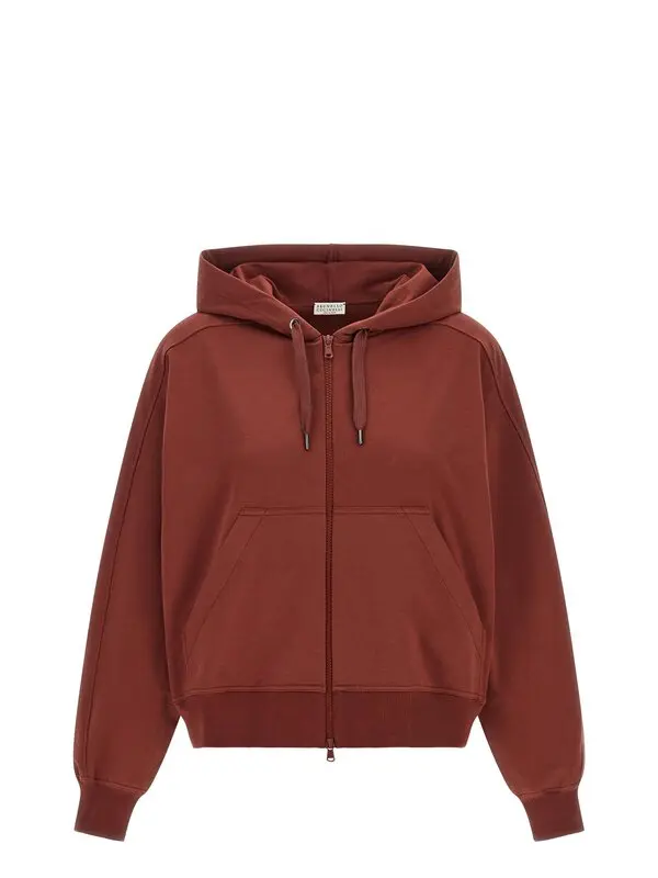 Brunello Cucinelli Textured Stretch Cotton Jersey Hoodie - Multicolor