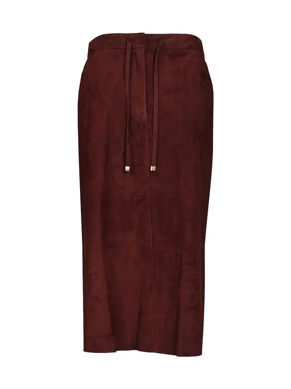 Max Mara Suede Midi Skirt - Multicolor