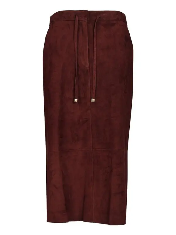 Max Mara Suede Midi Skirt - Multicolor