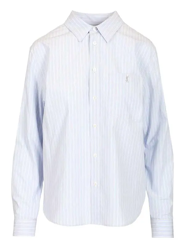 Saint Laurent Cassandre Striped Cotton Poplin Shirt - Multicolor
