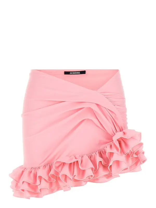Jacquemus La Mini Jupe Playa Skirt With Ruffle Hem - Pink
