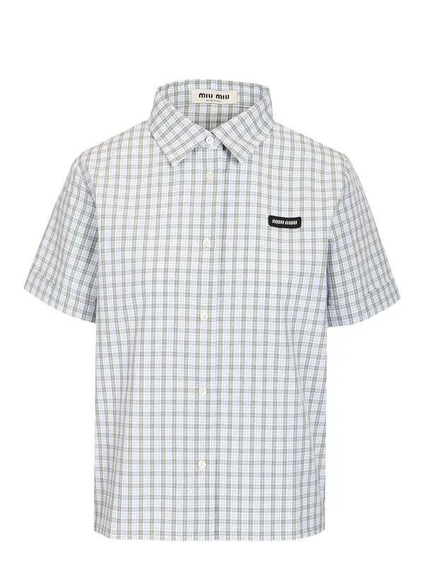 Miu Miu Checked Poplin Shirt - Multicolor