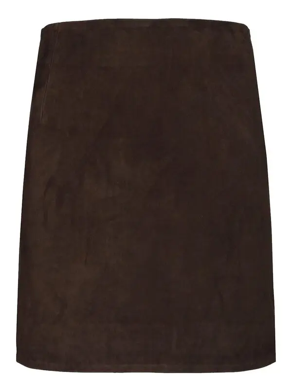 ROTATE BY BIRGER CHRISTENSEN Suede Mini Skirt - Brown