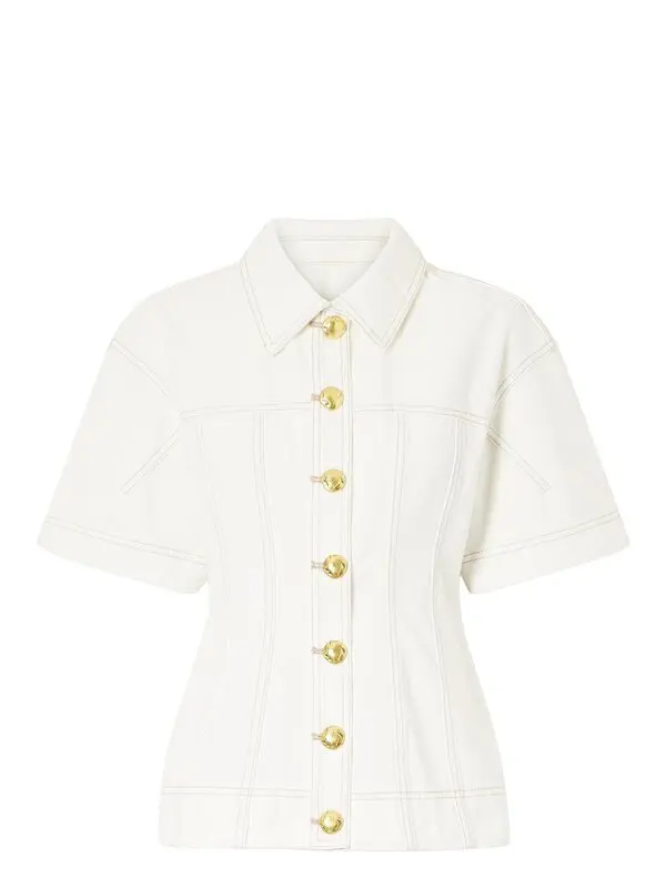 Aje Liliana Denim Shirt - Neutrals