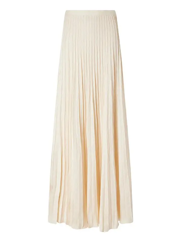 ANDRES OTALORA Saana Pleated Linen Maxi Skirt - Neutrals