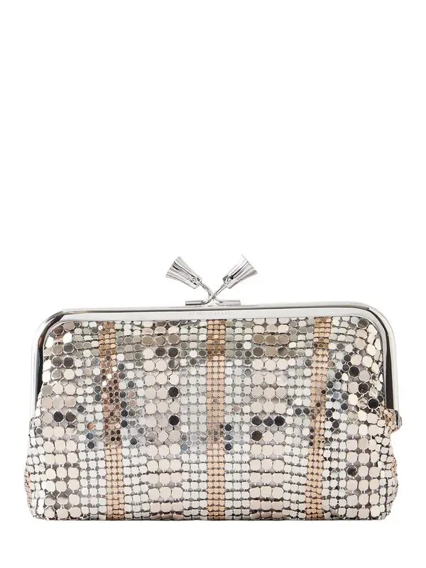 ANYA HINDMARCH Maud Tassel Chainmail Clutch - Silver