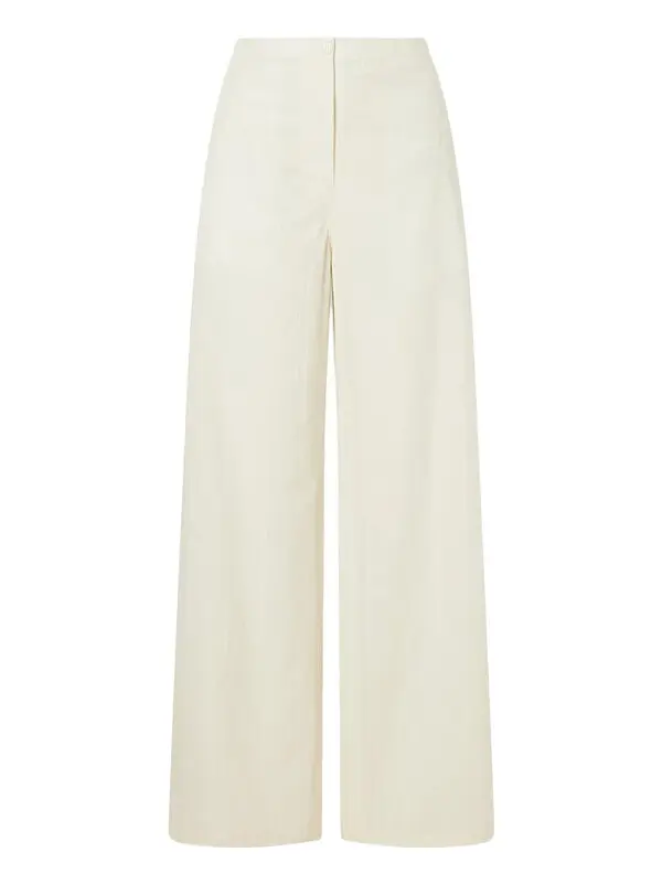 Theory Cotton Poplin Wide-leg Pants - Neutrals