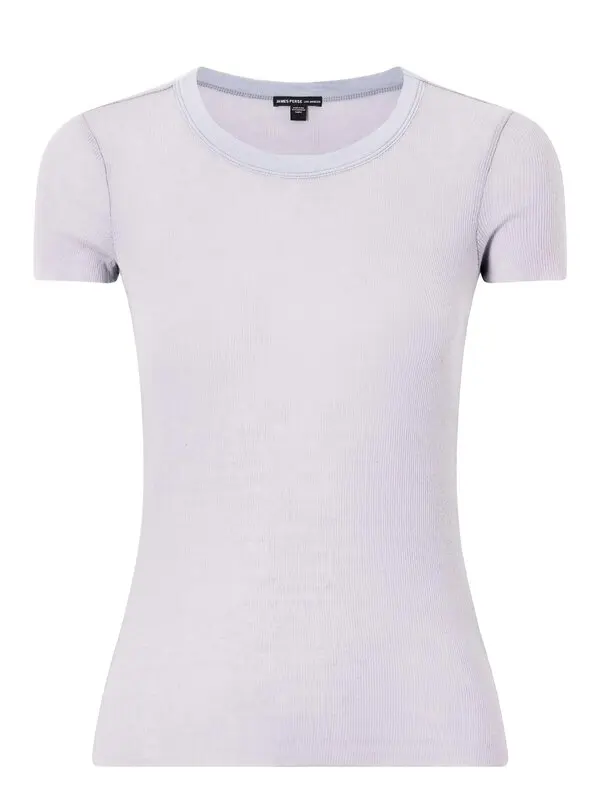 JAMES PERSE Ribbed Cotton And Cashmere-blend T-shirt - Light Gray