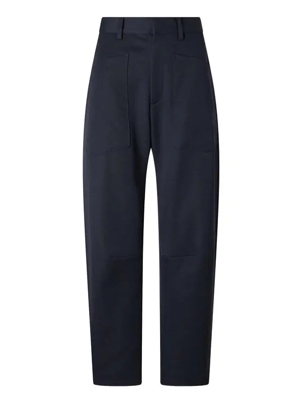 NILI LOTAN Shon" Wool Gabardine Straight-leg Pants - Navy