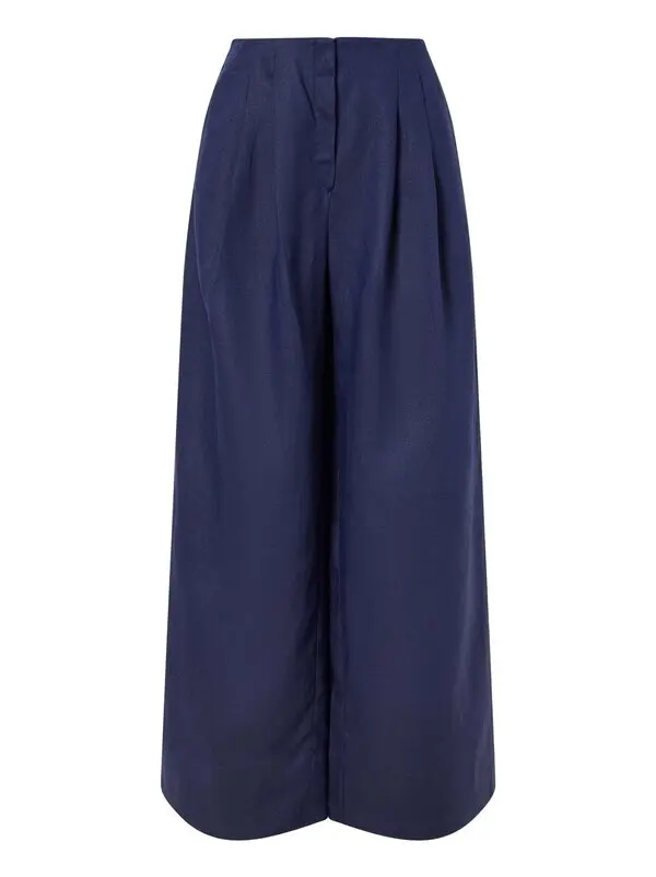 ANDRES OTALORA Ancestra Linen Wide-leg Pants - Navy