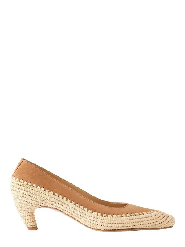 Gabriela Hearst Peggy Crocheted Suede Pumps - Neutrals