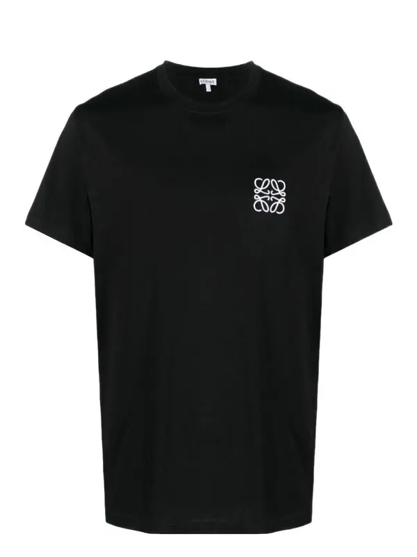 Loewe Logo Embroidered Crewneck T-shirt - Black