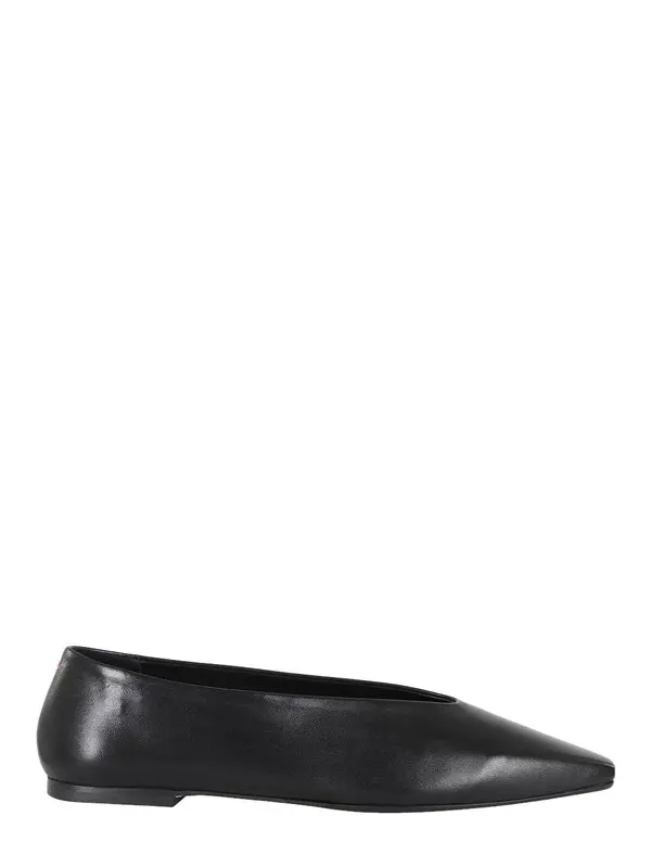 AeydĒ Betty Leather Ballerina Flats - Black