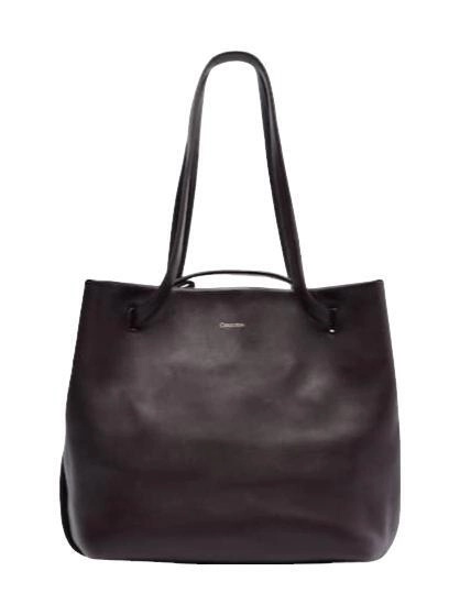 Calvin Klein Small Leather Shopper - Black