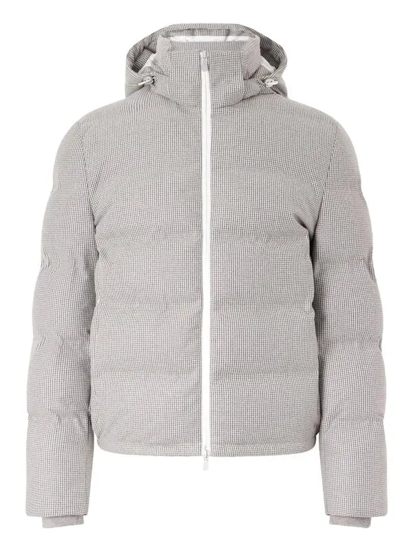 Brunello Cucinelli Quilted Herringbone Down Jacket - Gray
